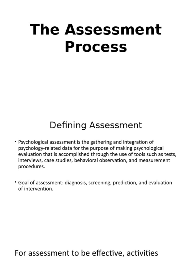 Assessment Process | PDF | Psychological Evaluation | Educational ...