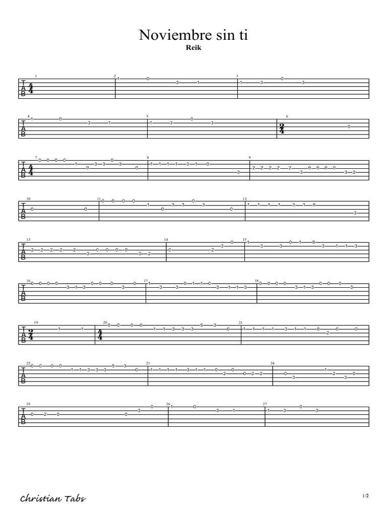 Noviembre Sin Ti - Reik Lyrics | PDF