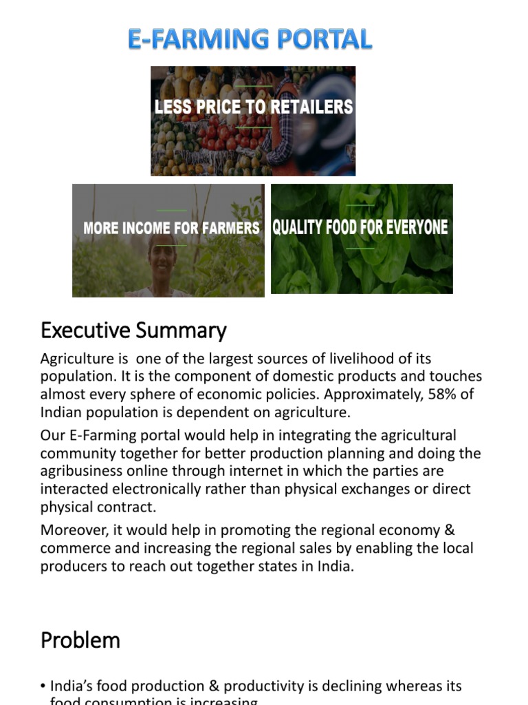 E-Farming Portal | Download Free PDF | Agriculture | Foods
