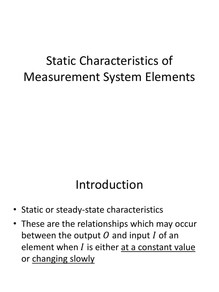 Static Characteristics of Measurement System Elements | PDF | Accuracy ...