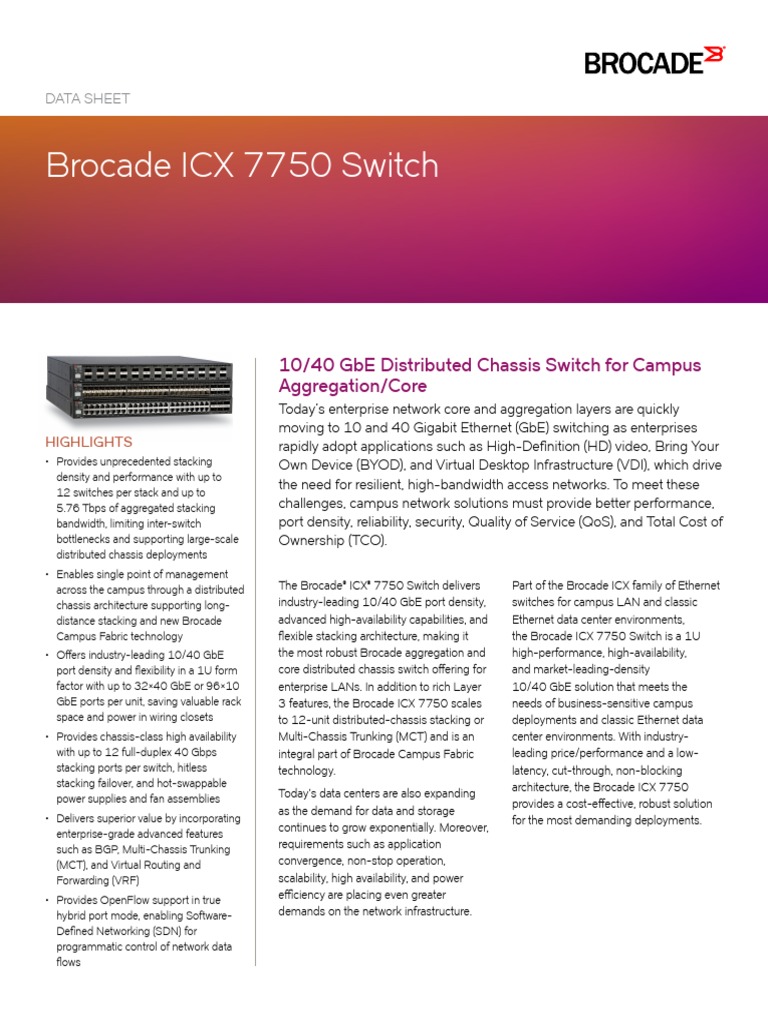 Brocade Icx 7750 Ds | PDF | Computer Network | Network Switch