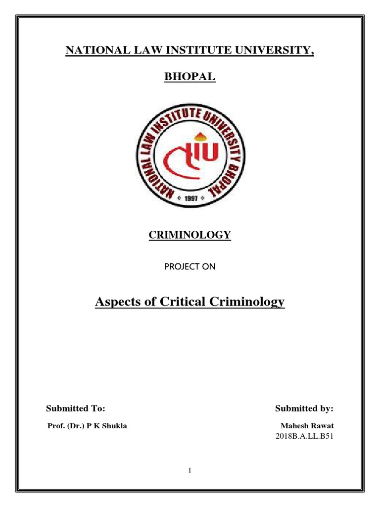 Criminology Project Mahesh | PDF | Criminology | Morality