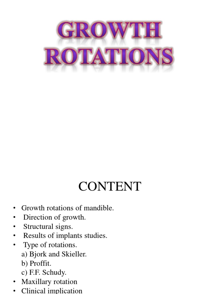 Growth Rotations of the Mandible and Maxilla: A Study Using Metallic ...