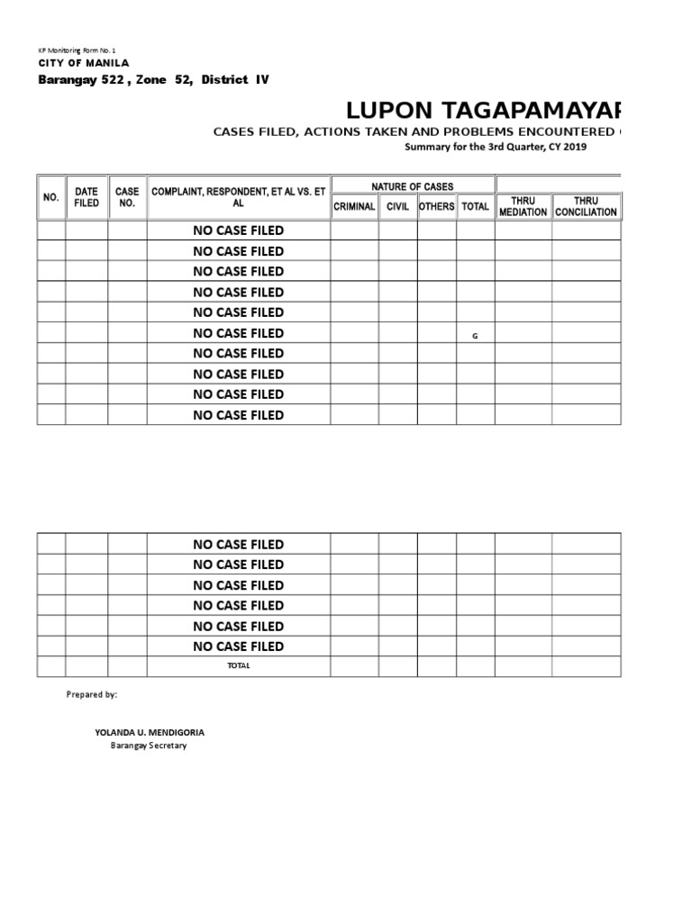 KP Monitoring Form | Download Free PDF | Legal Procedure | Common Law