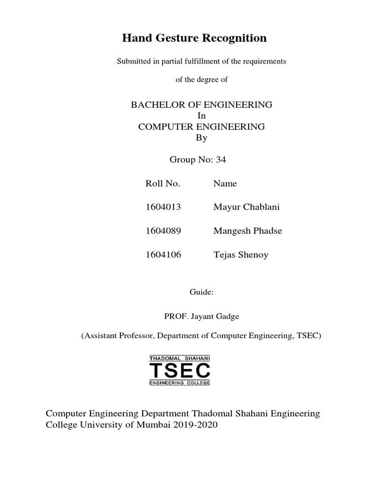 Hand Gesture Recognition | PDF | Computer Vision | Image Segmentation