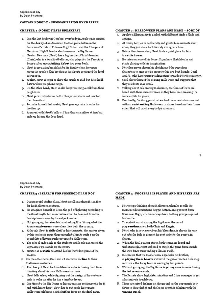 Captain Nobody by Dean Pitchford | PDF