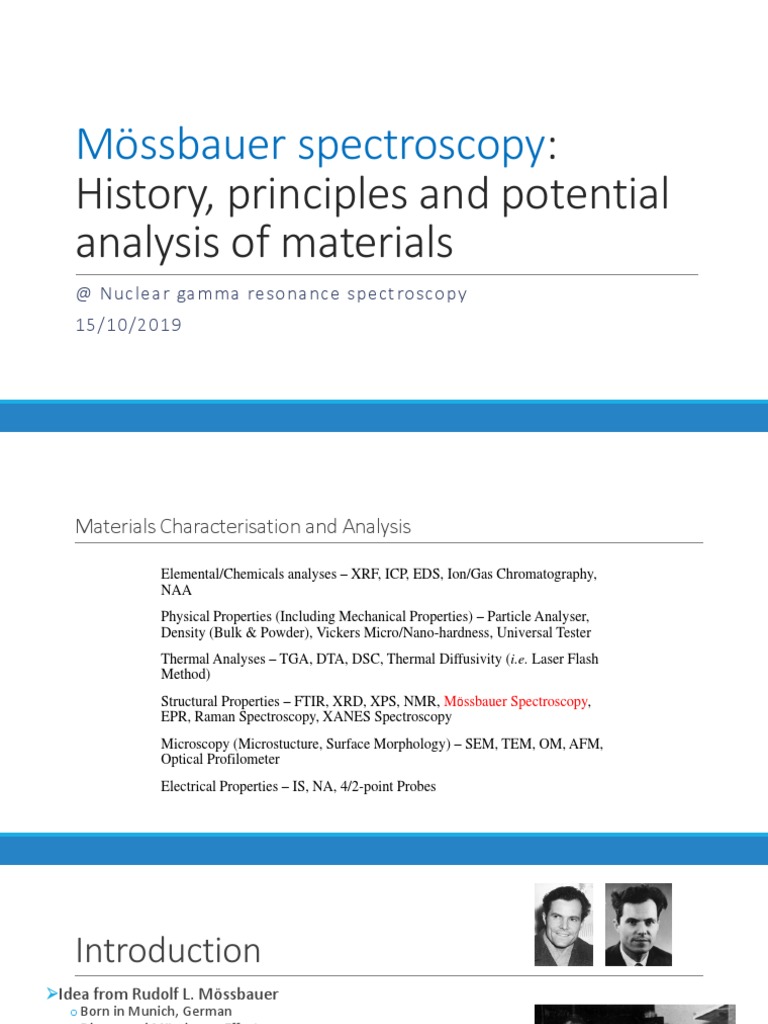 Principles and Applications of Mössbauer Spectroscopy | PDF ...