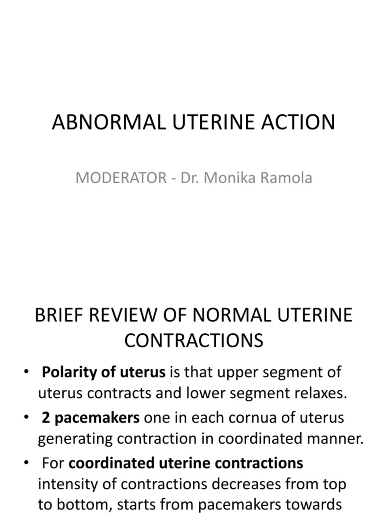 Abnormal Uterine Action | PDF | Childbirth | Uterus