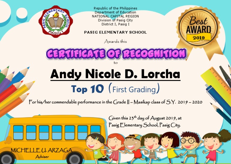 Certificate First Grading | PDF