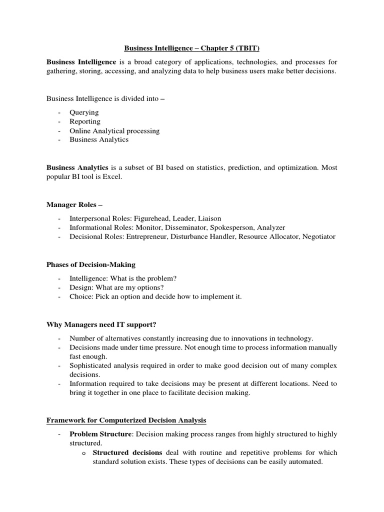 Business Intelligence Overview and Tools | PDF | Business Intelligence ...
