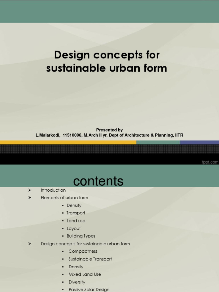 Design Concepts For Sustainable Urban Fo Pdf Urban Sprawl