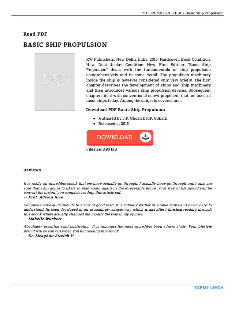 Basic Ship Propulsion P Ghose | PDF