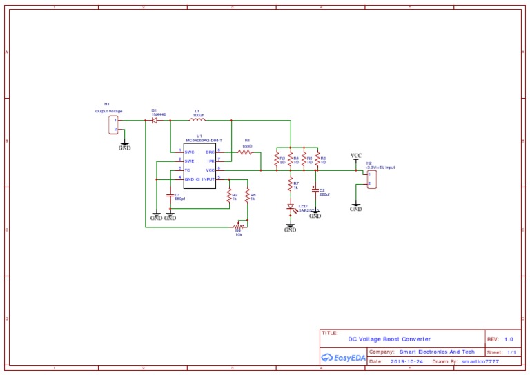 Schematic Boost Converter Sheet 1 20191024172646 Pdf Computer