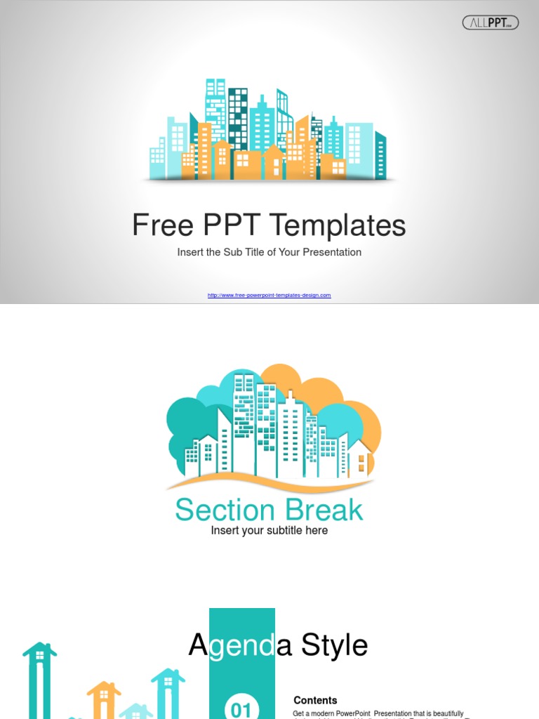 City Buildings Skyline PowerPoint Templates | PDF | Microsoft Power ...