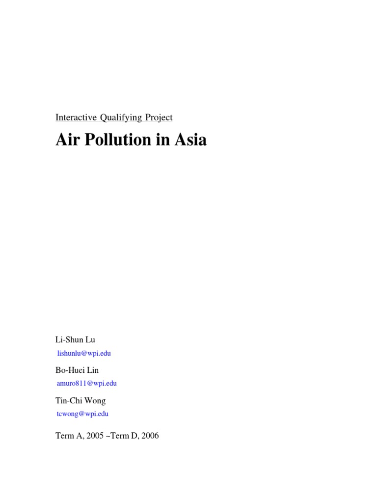 IQP Air Pollution in Asia | PDF | Smog | Ozone Depletion