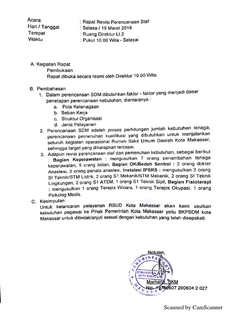 Notulen Rapat Revisi | PDF