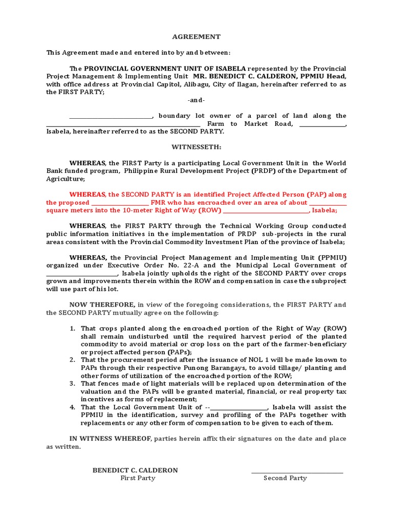 WHEREAS, The FIRST Party Is A Participating Local Government Unit in ...