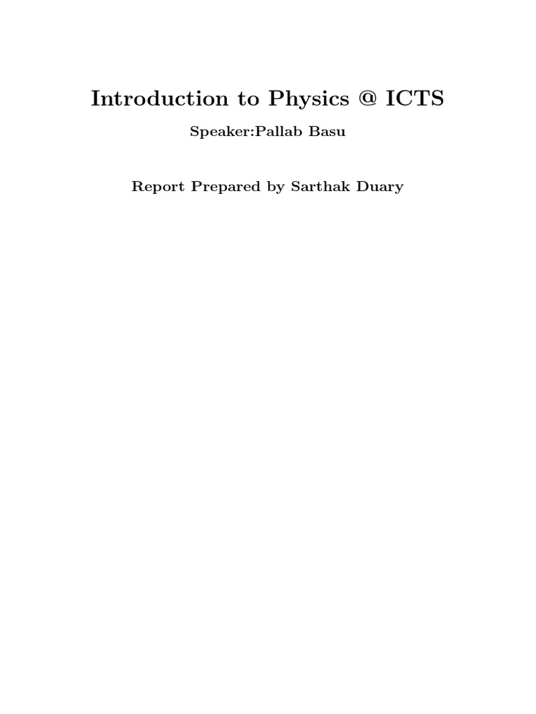 ICTS Talks Pallab Basu | PDF | Quantum Field Theory | String Theory