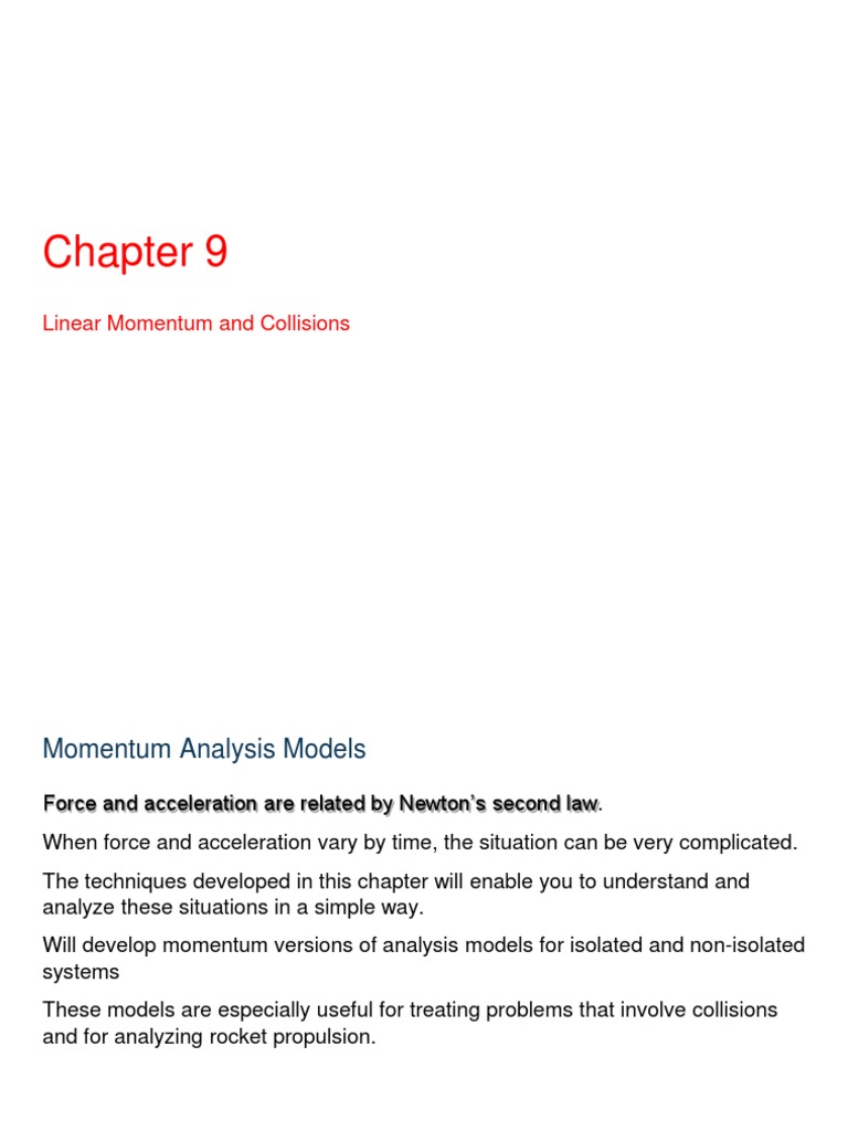 Lecture 10 Linear Momentum and Collisions | PDF | Collision | Momentum
