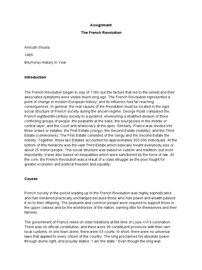 Factors Behind the French Revolution | PDF | French Revolution | Age Of ...