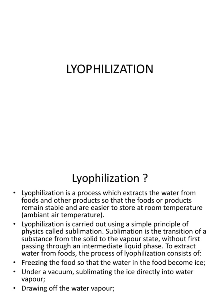 Lyophilization for Food Preservation | PDF | Cooking, Food & Wine