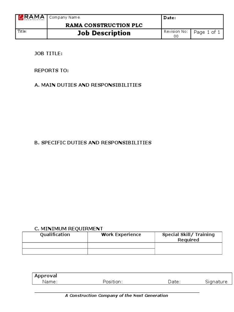 Job Description Template | PDF