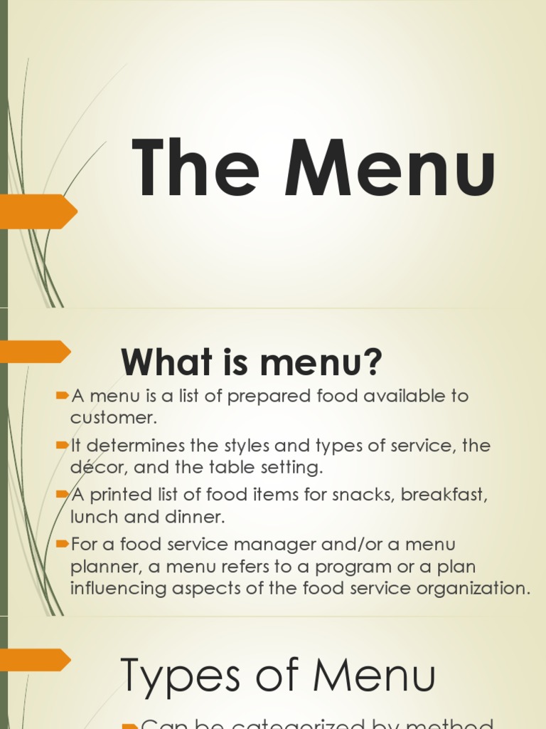 What's the menu store