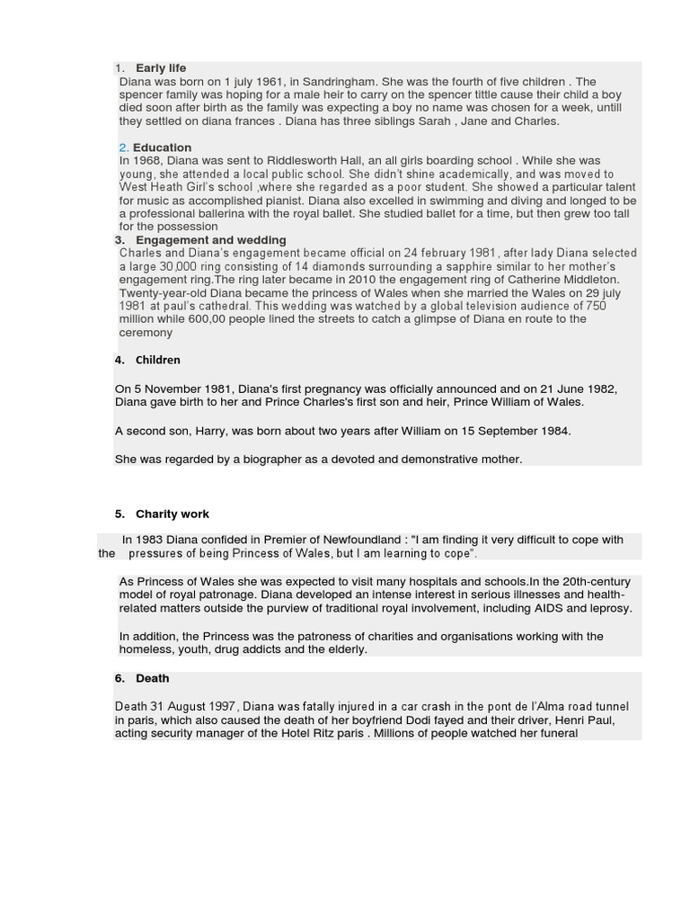 Princess Diana | PDF | Diana