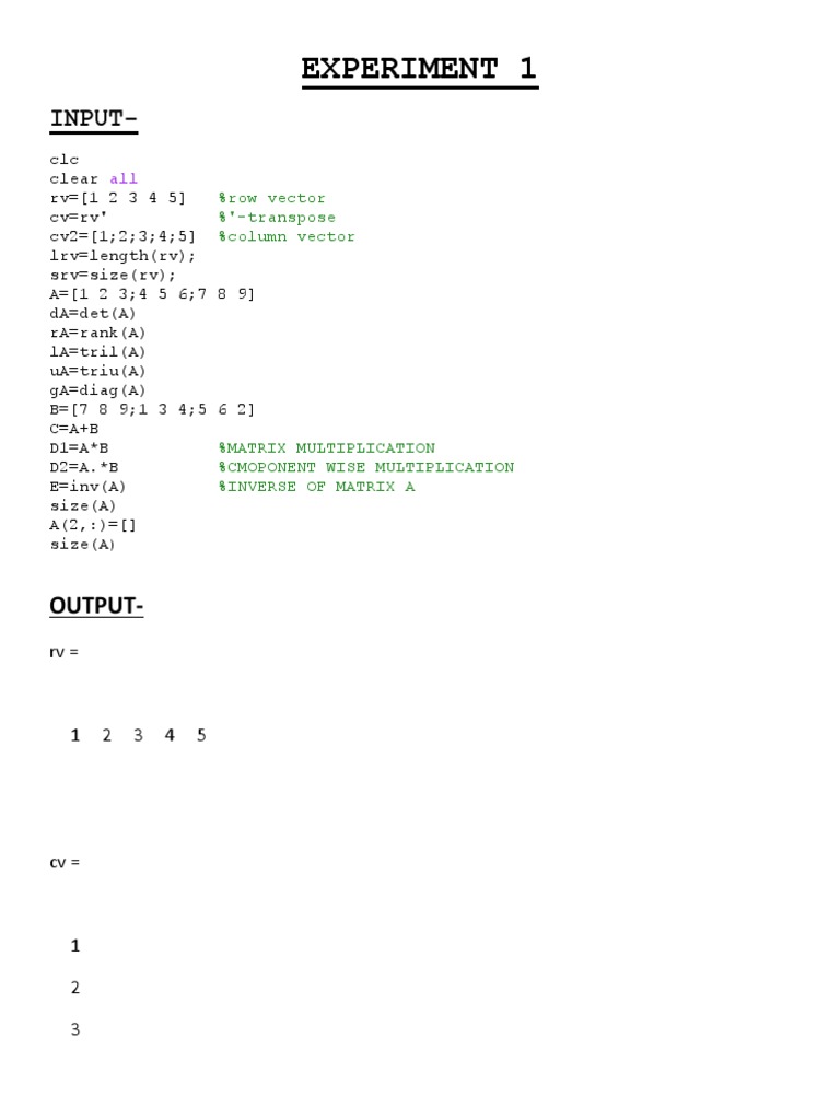 Matlab Compiled | PDF | Maxima And Minima | Matrix (Mathematics)