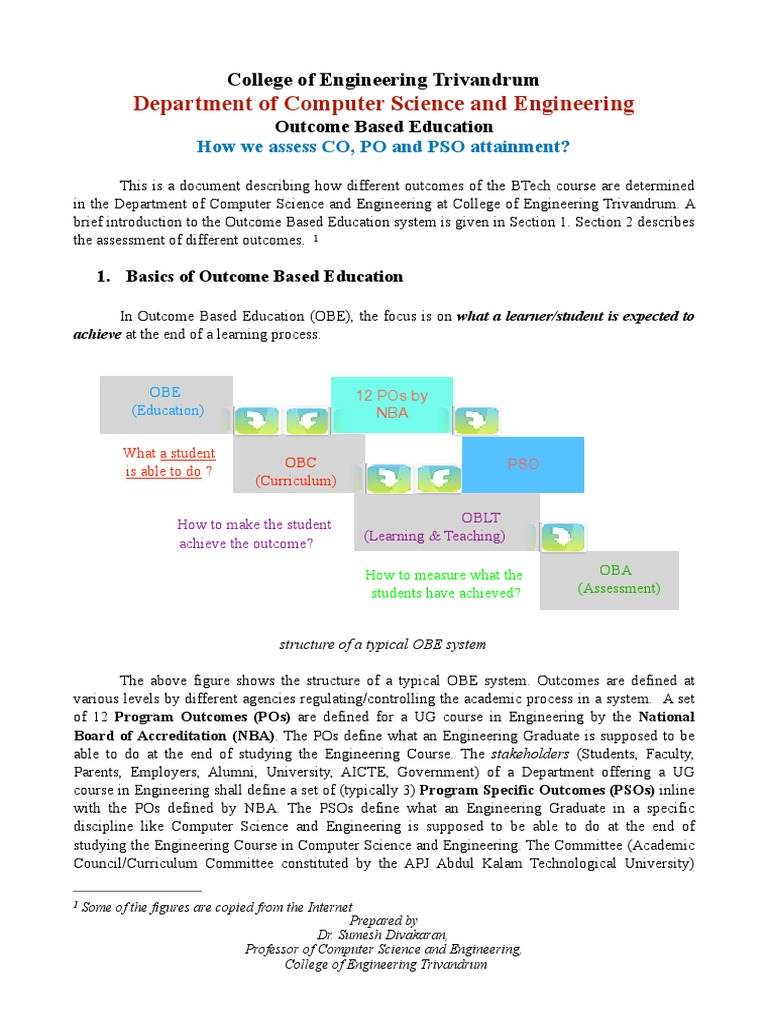 How We Assess CO-PO-PSO Attainment Version1 | PDF | Curriculum ...