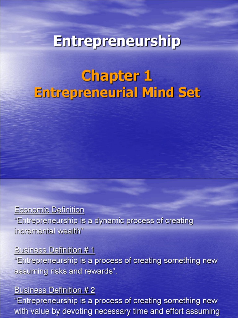 Entrepreneurship: Entrepreneurial Mind Set | PDF | Entrepreneurship ...