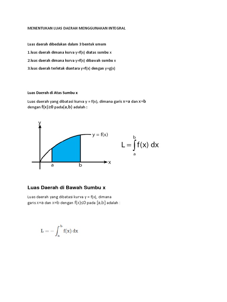 Menentukan Luas Daerah Menggunakan Integral Pdf