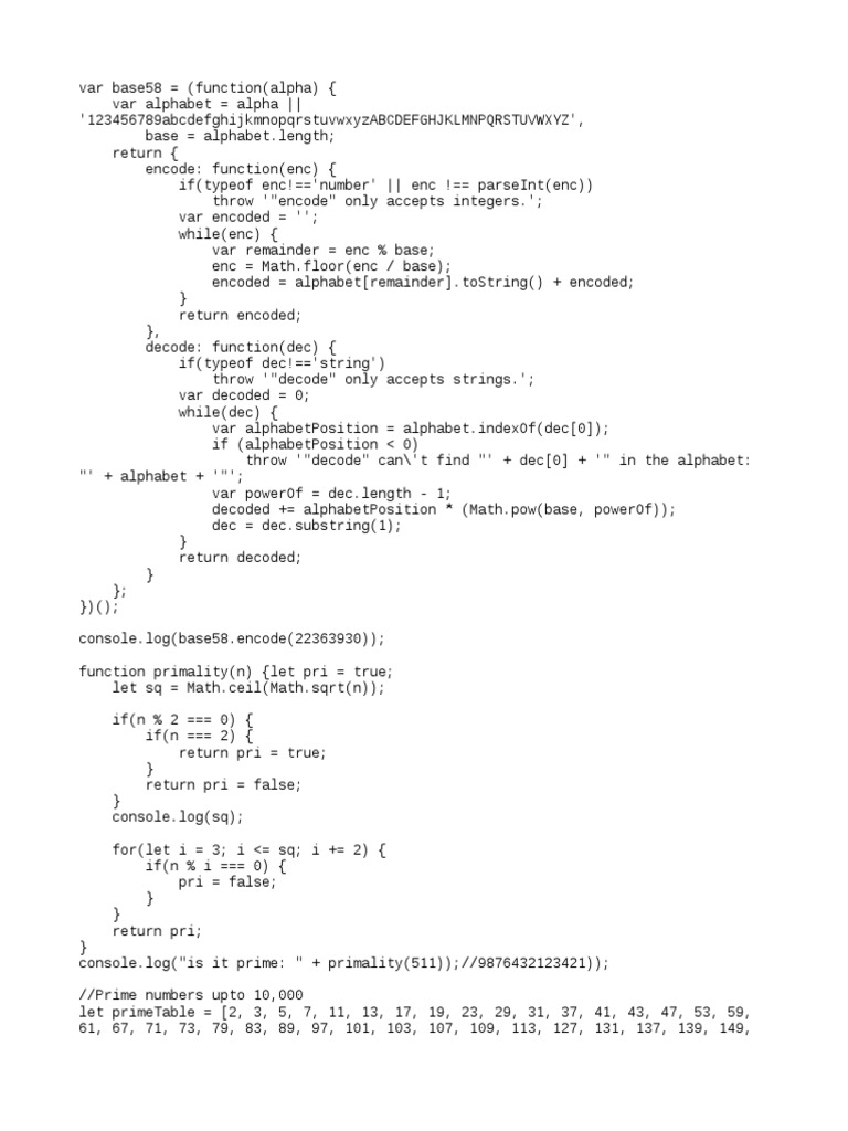Base 58 | PDF | Character Encoding | Naming Conventions