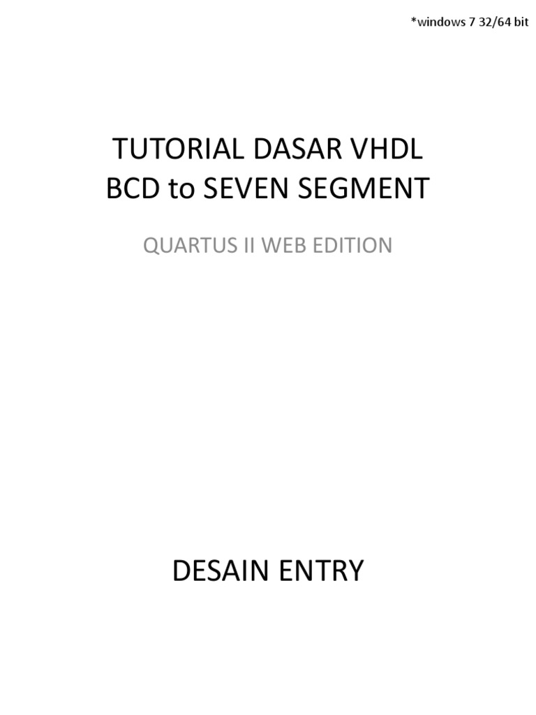 Tutorial Dasar VHDL BCD 2 Seven Segment | PDF