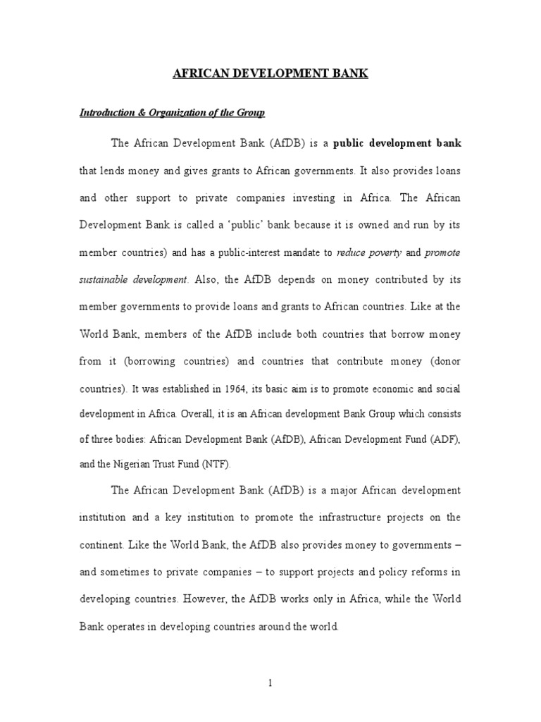 African Development Bank | PDF | African Development Bank | Economies