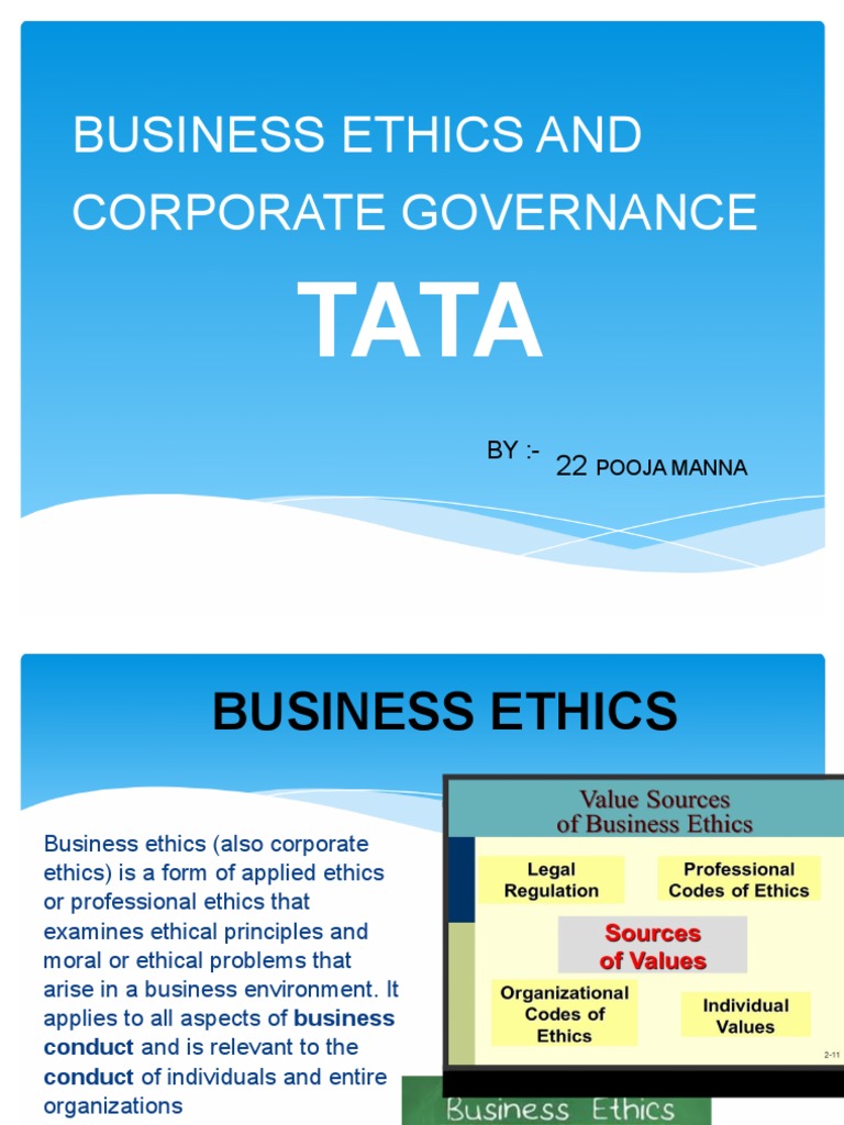 Business Ethics of Tata | PDF | Corporate Social Responsibility ...