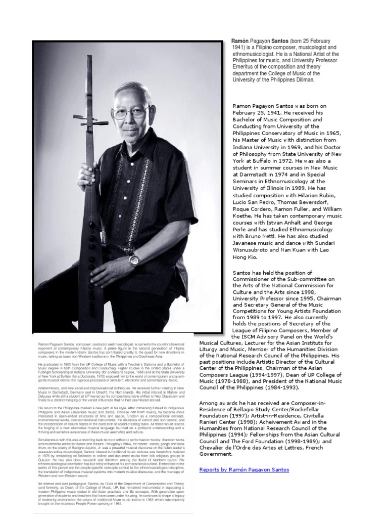 Ramón Pagayon Santos (Born 25 February | PDF | Sound | Entertainment