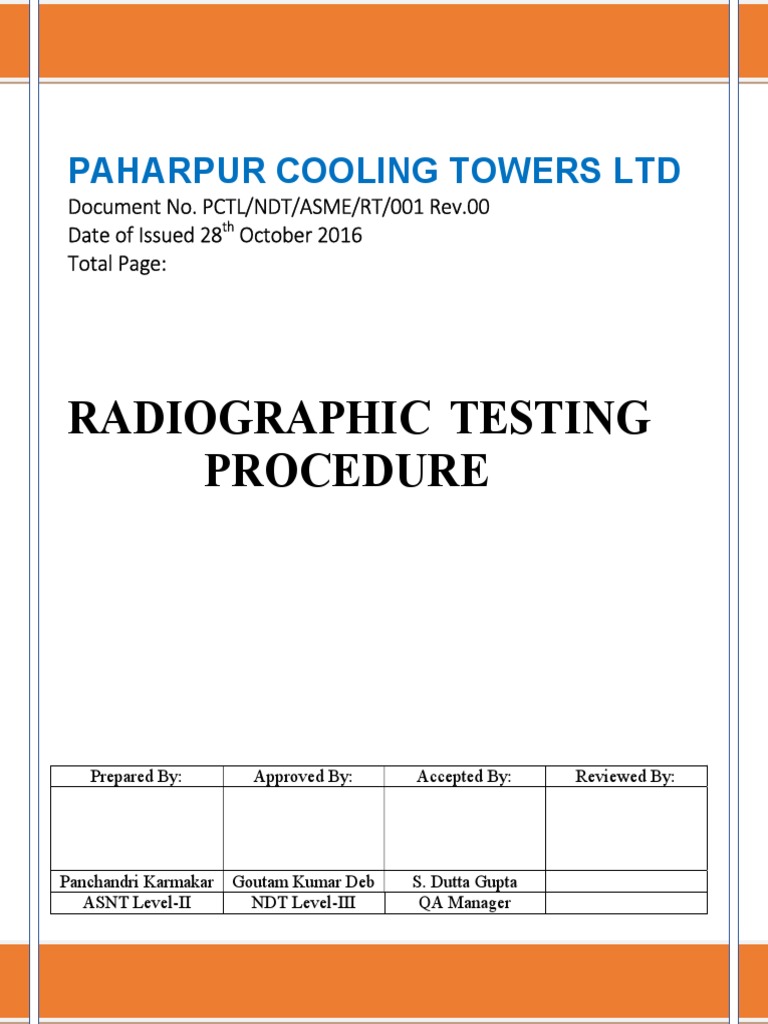 RT Procedure Rev.0 | PDF | Nondestructive Testing | Radiography