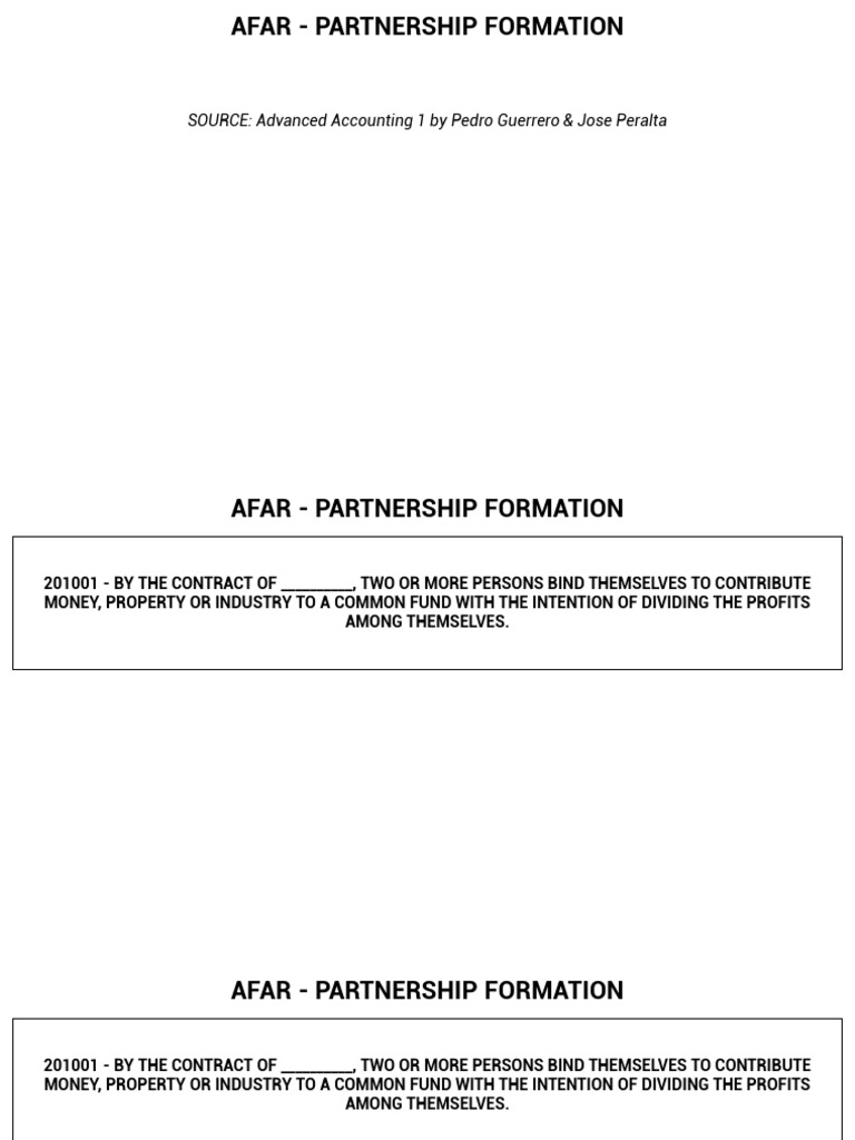 (201001 - 201020) Afar - Partnership Formation (PPT Version) | PDF ...