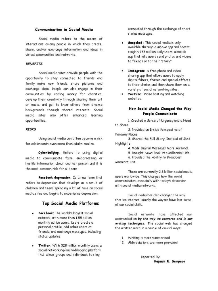 Purposive Communication Report | PDF | Social Media | Popular Culture ...