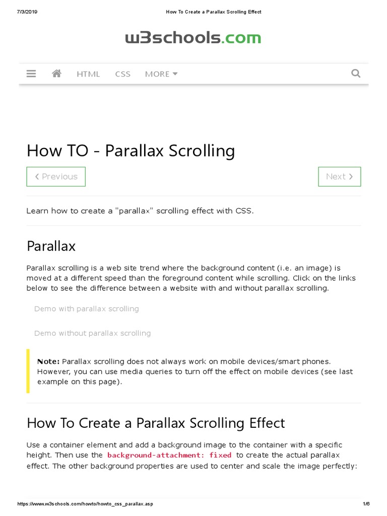 Create Web Parallax Effects | PDF | Bootstrap (Front End Framework ...