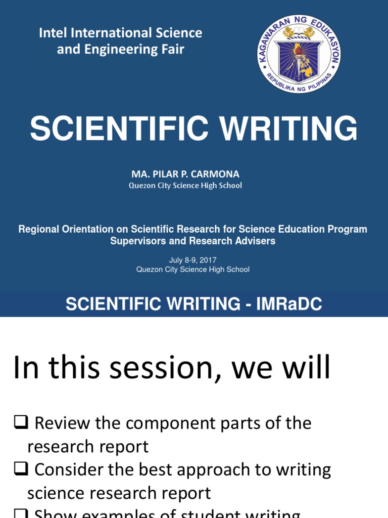 Scientific Writing: Intel International Science and Engineering Fair ...