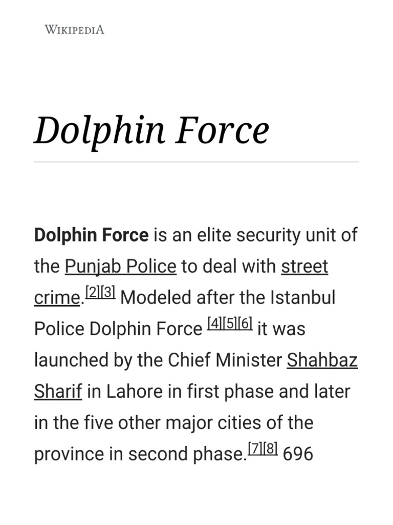 Dolphin Force - Wikipedia | PDF | Law Enforcement | Crime & Violence