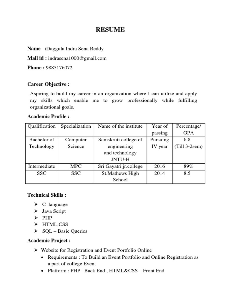 Indra Resume Main | PDF