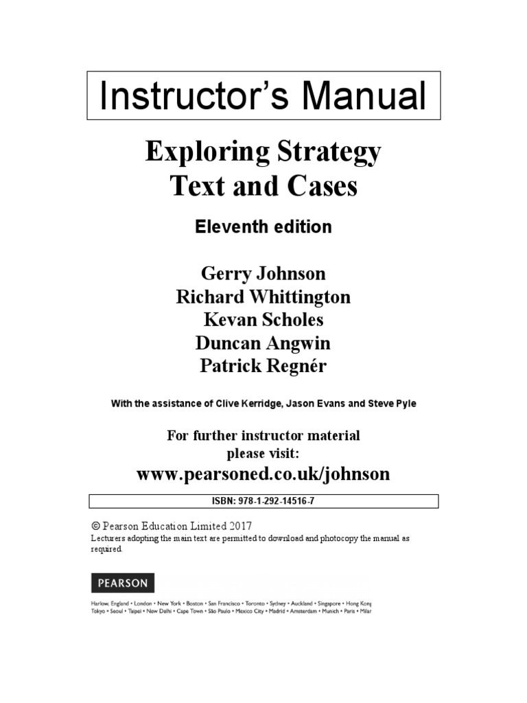 Samples Solution Manual Exploring Strategy Text and Cases 11th Edition ...