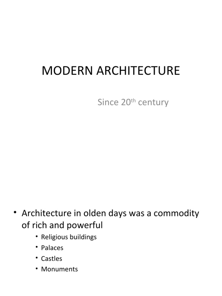 Modern Architecture | PDF | Architectural Elements | Environmental Design