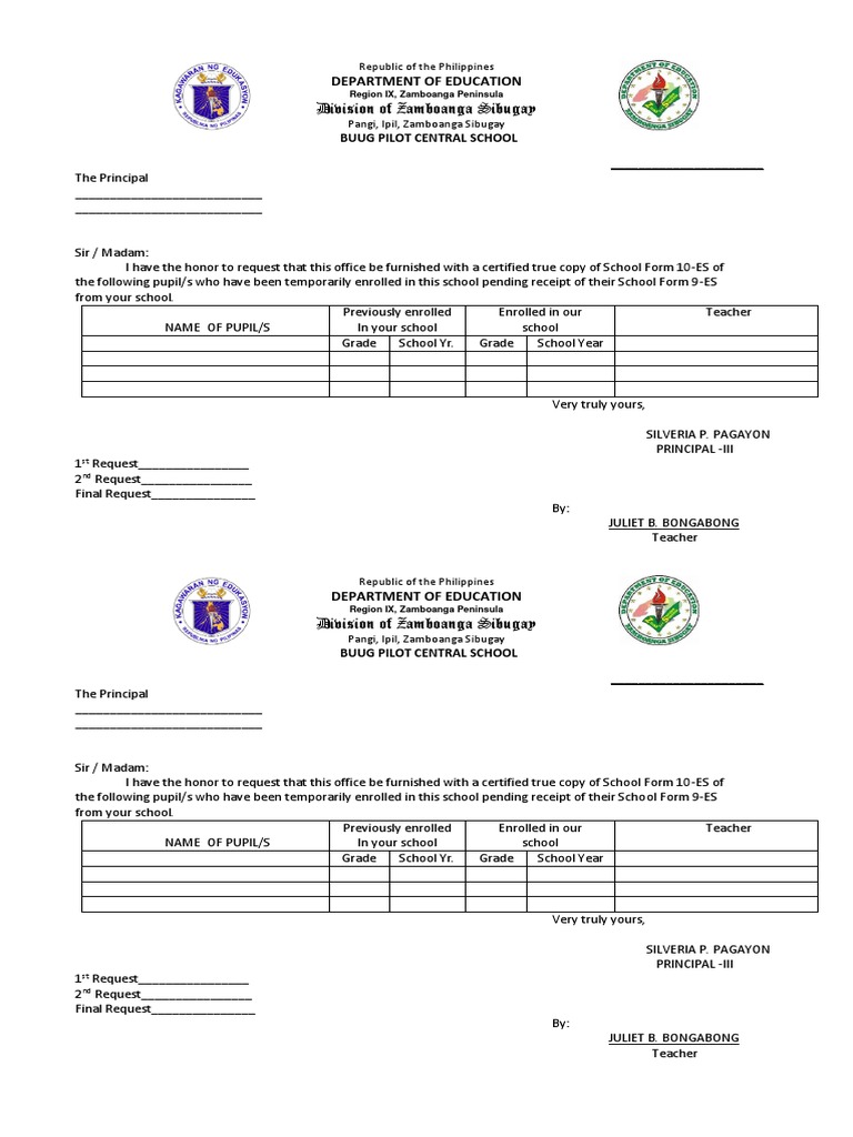 Request Form | PDF | Schools