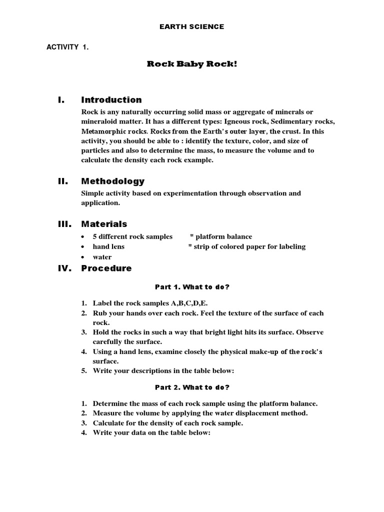 Rock Baby Rock!: Earth Science | Download Free PDF | Rock (Geology ...
