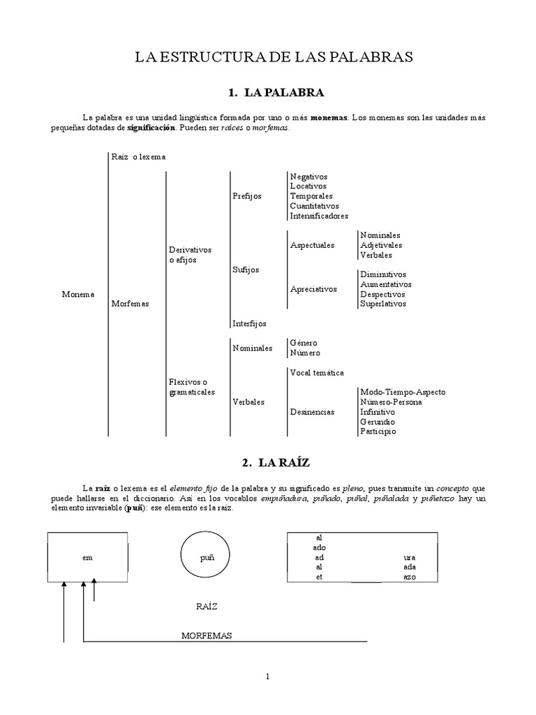 3 Estructura de Las Palabras | PDF | Conjugación gramatical | Verbo