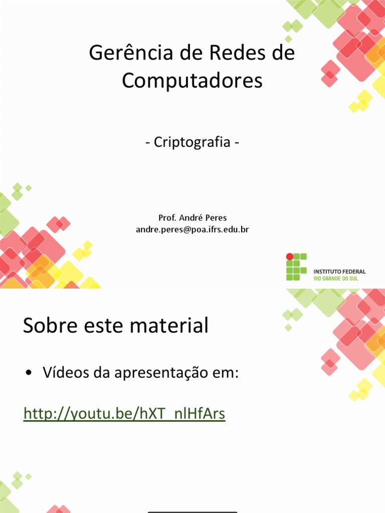 Redes e Criptografia Trabalho | PDF | Criptografia | Criptografia de chave pública